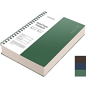 EMSHOI A4 Spiral Notebook College Ruled, 11.2" X 8.27", 150 Sheets/300 Pages, 100gsm Thick Lined Journal, Waterproof Softcover, Twin-Wire Binding, for School Work Business Writing, Gifts - Green