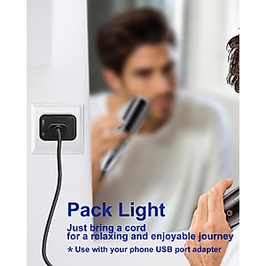 uijino USB Charging Cable Compatible with Hatteker Hair Clipper, 5V Charger for Hatteker RFC-598 RFC-588 RFC-690 RFC-696 RSCX-7568 Electric Shaver Beard Trimmer, 2 Cleaning Brush, 4.9ft Power Cord