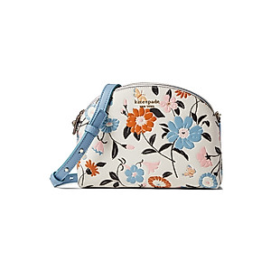 Kate Spade New York Spencer Floral Garden Embossed Double Zip Dome Crossbody Parchment Multi One Size