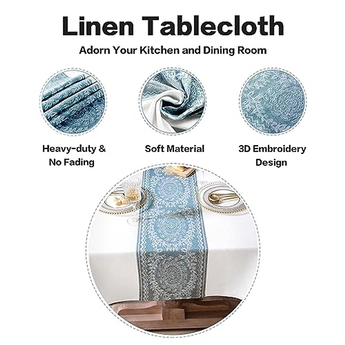 IVAPUPU Rectangle Tablecloth 60x104 inch Table Cloth Linen Wrinkle Free Tablecloths Kitchen Dining Table Cover Tables Farmhouse Holiday Camping