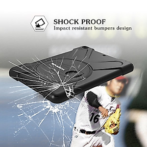 BRAECN for Samsung Galaxy Tab A 9.7 Case, Heavy Duty Shockproof 3-Layer Full Protection Rugged Hybrid Defender Armour for Samsung Tab A 9.7 Inch SM-T550/ P550-Kids Students Workmen Builders Case-Black