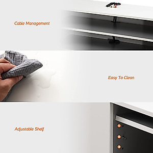 WAMPAT White Floating Entertainment Center for Wall, Floating TV Shelf Wood Media Console Storage TV Cabinet Hutch Under TV for Living Room, White, 39.4 Inch