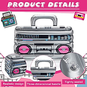 Inflatable Boom Box Beverage Cooler 80s Party Decorations Radio Blow up Birthday Drink Cooler for 90s Theme Retro Party Hip Hop Costume Accessory Party Supplies (1 Piece)