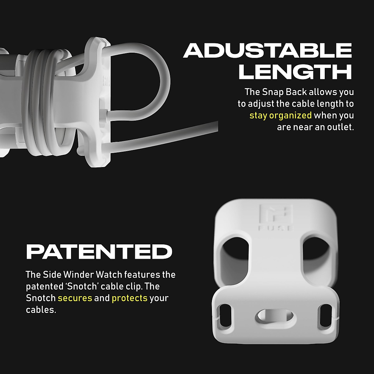 The Snap Back Charger Winder Compatible with Apple 20W/18W USB-C Chargers for Travel and Cable Management