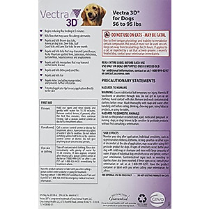 VECTRA 3D Purple for Dogs 56-95 Lbs - 6 Doses