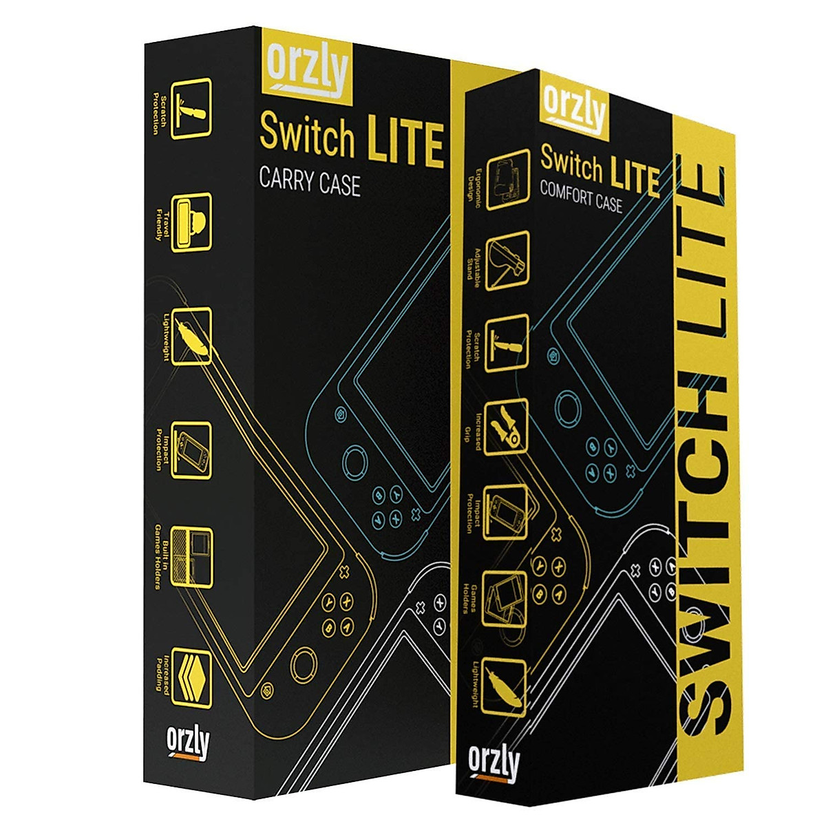 Orzly Carry Case and Comfort Grip in Turquoise for Switch Lite - Bundle