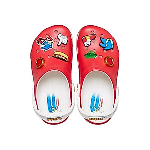Crocs Sonic The Hedgehog Classic Clogs, Kids and Toddler Shoes, Red, 5 US Unisex Big