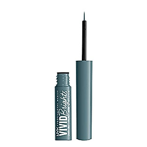NYX PROFESSIONAL MAKEUP Vivid Brights Liquid Liner, Smear-Resistant Eyeliner with Precise Tip - Cyan Simp
