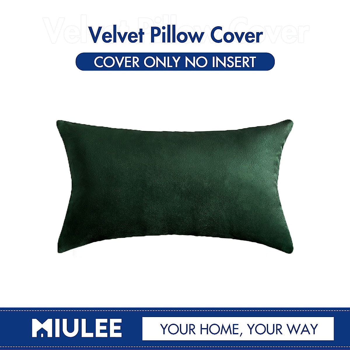 MIULEE Velvet Soft Soild Decorative Square Throw Pillow Cover Cushion Case for Spring Sofa Bedroom Car 12 x 20 Inch 30 x 50 Cm