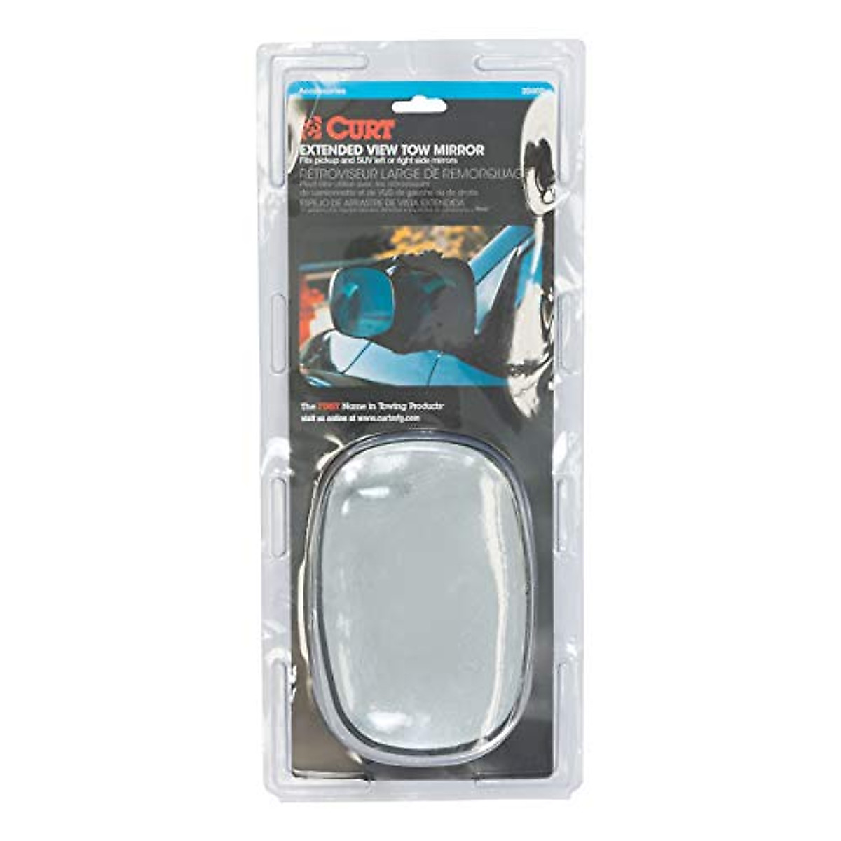 CURT 20002 5 x 7-1/2-Inch Universal Strap-On Adjustable Extendable Towing Mirror