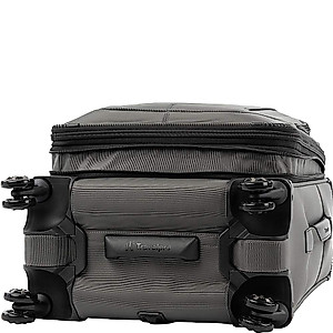 Travelpro Crew Versapack Softside Expandable 8 Spinner Wheel Carry on Luggage, USB Port, Men and Women, Jet Black, Carry on 21-Inch