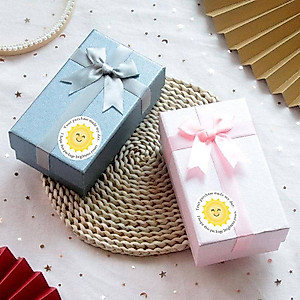 YOUOK Thank You Business Stickers - Round Yellow Sunshine Smile Face Gift Wrap Stickers for Shopping Bags/Packages/mailing Boxes, Shipping Stickers - 2 Inch 500 Total Labels