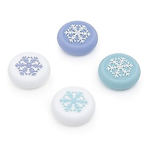 GeekShare 4PCS Silicone Snow Joy Con Thumb Grip Set Joystick Caps Cover Thumb Stick Grips (PS4/PS5/NS Pro)