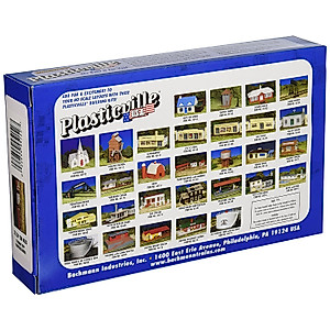 Bachmann Trains - PLASTICVILLE U.S.A. BUILDINGS – CLASSIC KITS - FARM BUILDINGS with ANIMALS - HO Scale