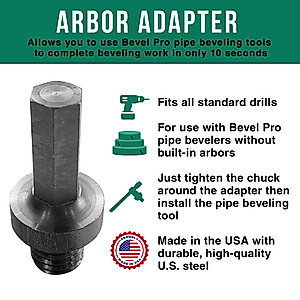 Bevel Pro ADP-161 Arbor Adapter, Made for Use with Beveling Tools, Converts Grinder Application to Drill Application and Usage