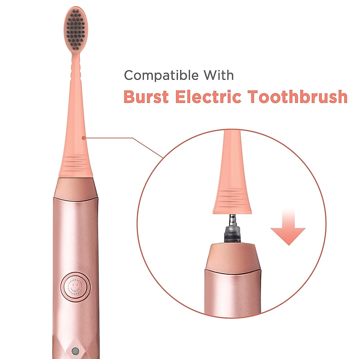 Replacement Toothbrush Heads with Covers for Burst (8 Count, Black)