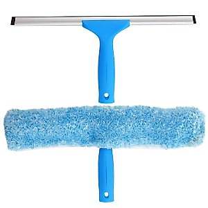 MR.SIGA Professional Window Cleaning Combo - Squeegee & Microfiber Window Scrubber, 14"