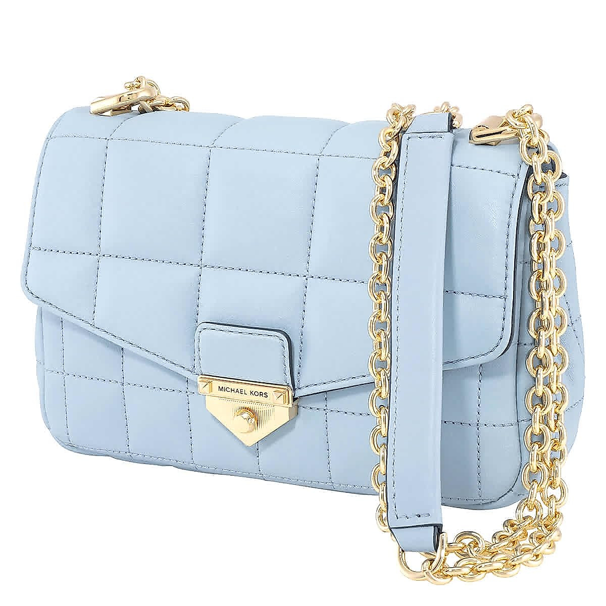 Michael Kors Pale Blue Soho Small Quilted Leather Shoulder Bag
