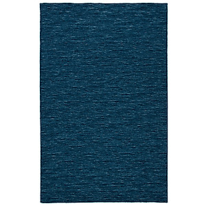 SAFAVIEH Kilim Collection Accent Rug - 3' x 5', Navy & Blue, Handmade Casual Solid Wool, Ideal for High Traffic Areas in Entryway, Living Room, Bedroom (KLM850N)
