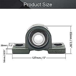 Othmro Pillow Block Bearings,2Pcs UCP204 Flanged Pillow Block Bearing 0.79inch Bore Diameter Bearing Steel/Cast Iron Self Aligning Pillow Block Flange Mounted Bearing with Set Screw Lock