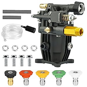 3/4'' Shaft Horizontal Pressure Washer Pump Max 3300 PSI @ 2.5 GPM & Power Washer Pump, Replacement Pump for Troy-Bilt, Karcher, Generac, Simpson, Honda, PowerStroke, Etc.