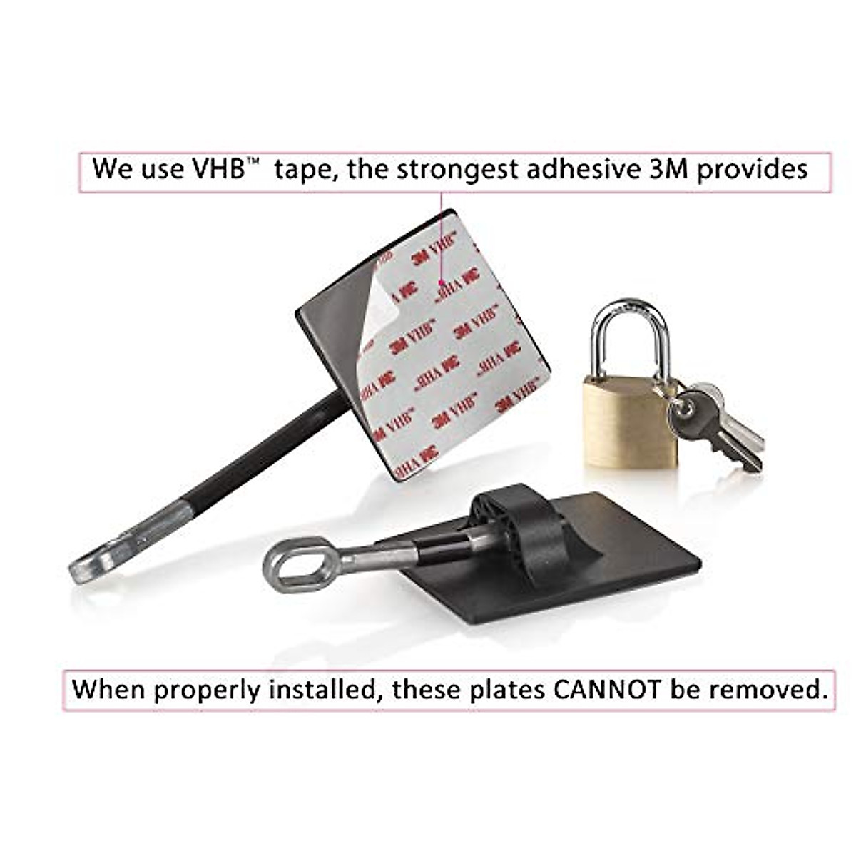 Computer Security Products Refrigerator Door Lock With Padlock, Black