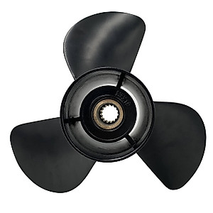 ARKDOZA Stainless Steel Prop Propeller for Tohatsu/Nissan 13X19 Coated with Black Paint 60/70/75/90/115/120/140hp Outboard