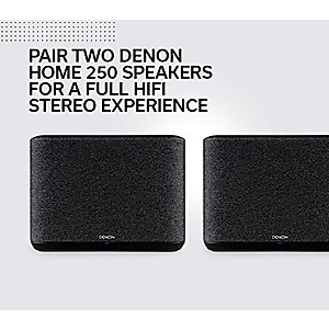Denon Home 250 Wireless Speaker, HEOS and Alexa Built-in, AirPlay 2, and Bluetooth, Compact Design, Black