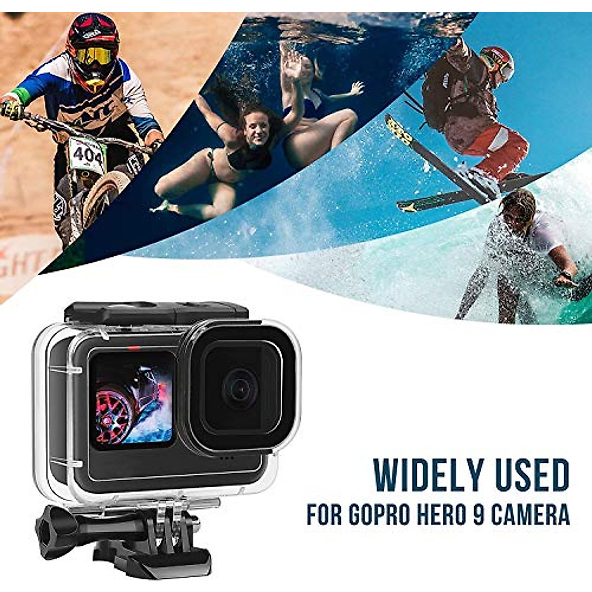 SHOOT 60M/196FT Waterproof Case Kit for HERO11/10/9 Black,Diving Protective Housing Shell with Screen Protector Set and 12pcs Anti-Fog Insert for HERO11 HERO10 HERO9