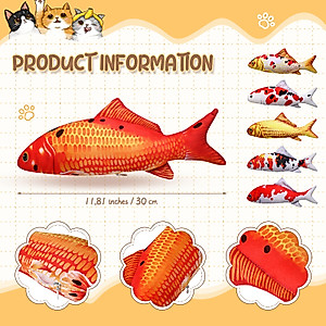 Barydat 6 Pcs 12 Inch Fish Plush Toy Pillow Soft Fish Cushion Pillow Fish Stuffed Animal Realistic Fish Stuffed Carp Toy for Cat Pets or Kids Birthday Gifts