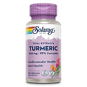 SOLARAY Turmeric Root Extract 300mg, Joint & Heart Health Support, Guaranteed Potency Extract (120 CT)