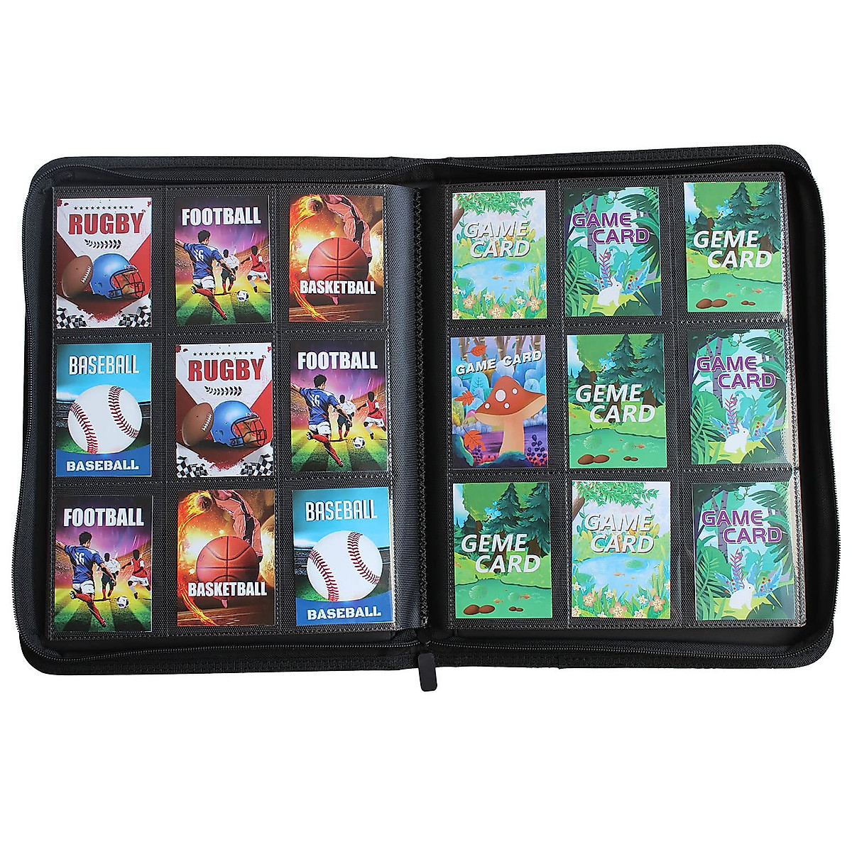 TURKRA Classical 504 Pockets Black Crocodile Pattern Leather Cover Card Binder, Premium 9-Pocket Card Album for collectible trading cards and sports cards