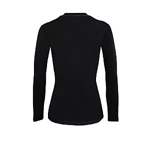 Natural Uniforms Women's Under Scrub Tee Crew Neck Long Sleeve T-Shirt-3-Pack (Medium, 3 Pack Black)