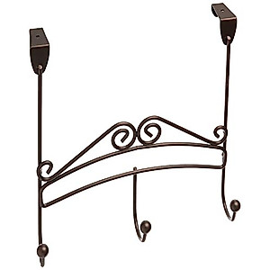 Spectrum Diversified Yorkshire Over the Door 3 Hook Rack for Hanging Entryway Kitchen and Bathroom Organization, Bronze, L x 4.50, W x 11.50, H x 11.50
