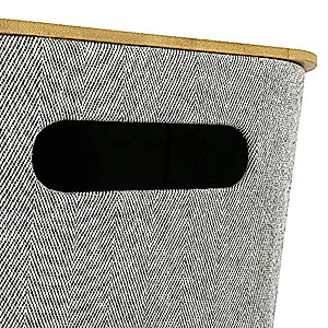 LA JOLIE MUSE Mid-Century Modern Storage Basket Set of 3 Lidded & Modern Magazine Basket with Bamboo Handles