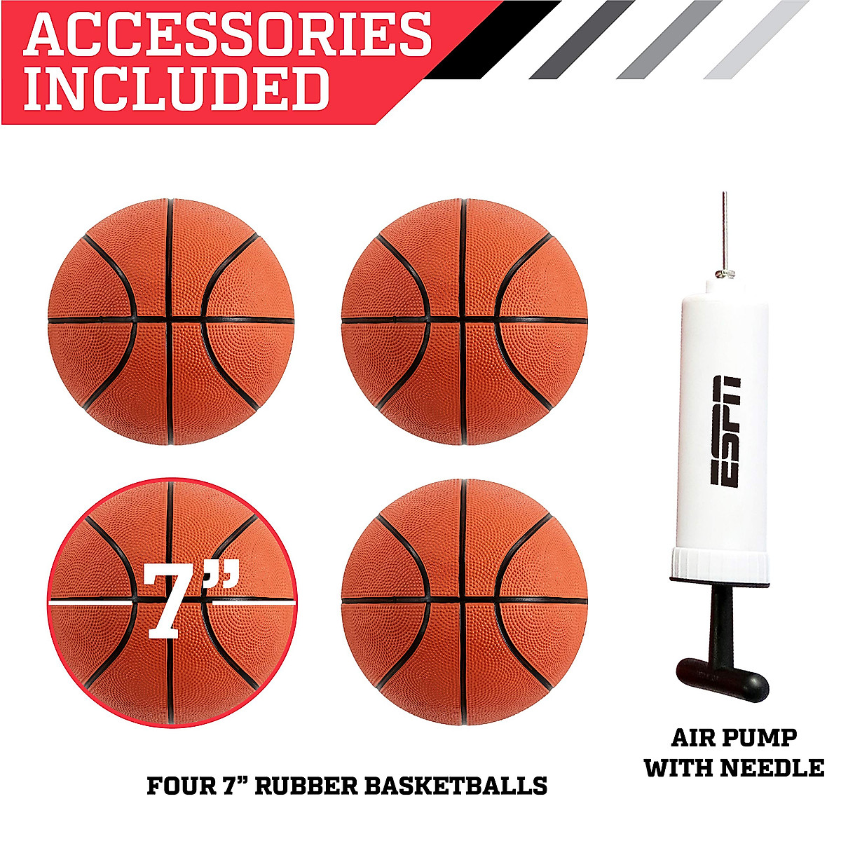 ESPN EZ Fold 2 player Basketball Game with Polycarbonate Backboard and LED Scoring