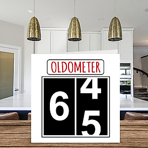 Stuff4 Fun 65th Birthday Cards for Men Woman - Oldometer - Happy Birthday Card for Dad Mom Grandpa Nanny Grandma Gran Uncle Aunt Cousin, 5.7 x 5.7 Inch Greeting Cards, 65th Birthday Card