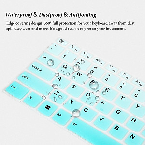 Keyboard Cover Skin for Lenovo Flex 5 14 2-in-1 Laptop/Yoga 7i 5i,Lenove Idepad S540 14 inch/Lenovo IdeaPad 5 14"/IdeaPad Slim 7 14, Keyboard Skin Protector for Lenovo Flex 5 14"-Gradual Mint