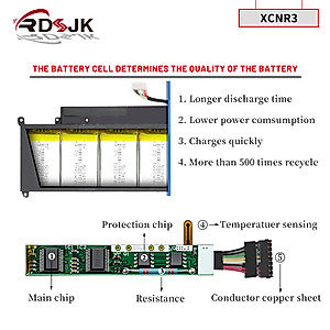 RDSJK XCNR3 Laptop Battery for Dell Latitude 13 7370 E7370 Ultrabook Series 0XCNR3 P63NY N3KPR G7X14 0G7X14 4H34M WV7CG 0WV7CG MH25J 0MH25J 7.6V 34Wh