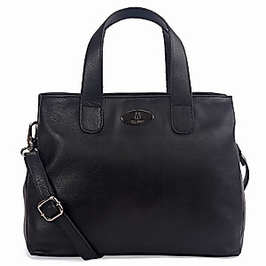 ROLANDO Julia Women's Top-Handle Leather Sling Handbag (Matt Black)
