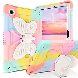 DUEDUE for Samsung Galaxy Tab A8 10.5 Case 2022, Butterfly Wings Kickstand 3D
