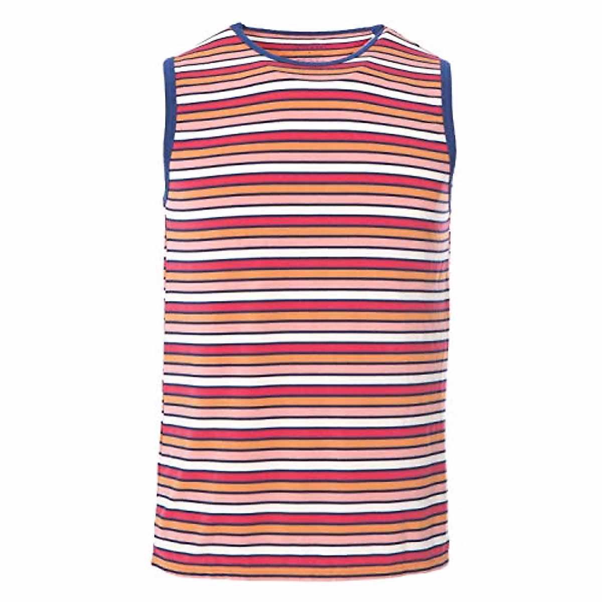KicKee Menswear Print Tank (XL, Botany Red Ginger Stripe)