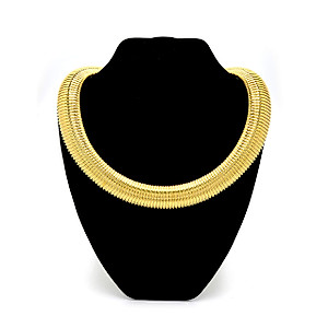 Marshal Metal Fashion Necklace 18K Gold Plated Brass Omega Choker Necklace (NK201G(20mm))