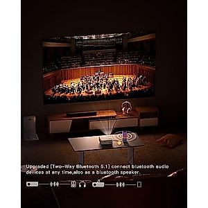 [Electric-Focus] Projector, Outdoor Projector 4K Supported, 600ANSI 20000 LUMENS, ONOAYO 1080P Movie Projector for Outdoor Use with WiFi Bluetooth, Compatible with iOS/Android/PC/PS4/TV Stick/HDMI/USB