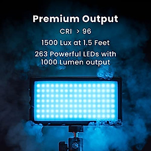 Lume Cube RGB Panel Pro, 60 Inch Light Stand, & Accessories | Full Color RGB Light for Professional DSLR Cameras | Adjustable Color Camera Lighting, Tripod from 14 to 60 Inches, 1/4" 20 Mount