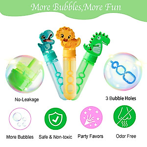 Cartoon Bubble Toys for Kids,Small Bubble Wands Bulk,9 Pack Mini Bubble Sticks with Bubble Solution for Holiday Birthday Party Favors,Classroom Prizes,Outdoor Activity (Dinosaur Designs)