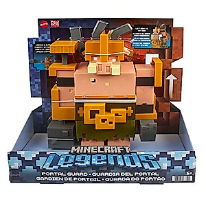 Mattel Minecraft Toys, Legends 3.25-inch, Action Figures Portal Guard with Attack Action and Accessory Collectible Gift for Kids