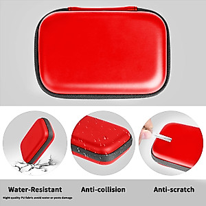 Hard Carrying Case for Nintendo Game & Watch, Protective Storage Organizer Cases Compatible with Game & Watch:Super Mario Bros,The Legend of Zelda,Extra Mesh Pocket for Charging Cables,Red