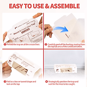 LULUCATCH Spider & Insect Glue Traps,12 Pack Pre-baited Sticky Glue Boards, Foldable Non-Toxic Bulk Spider Cricket Traps, Adhesive Bug Catcher Traps Indoor for Cockroach, Scorpions, Flea, Centipedes