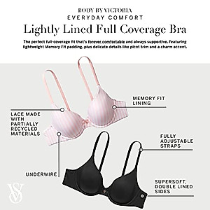 Victoria's Secret Perfect Coverage T Shirt Bra, Full Coverage, Lightly Lined, Adjustable Straps, Bras for Women, Body by Victoria Collection, Beige (38DD)